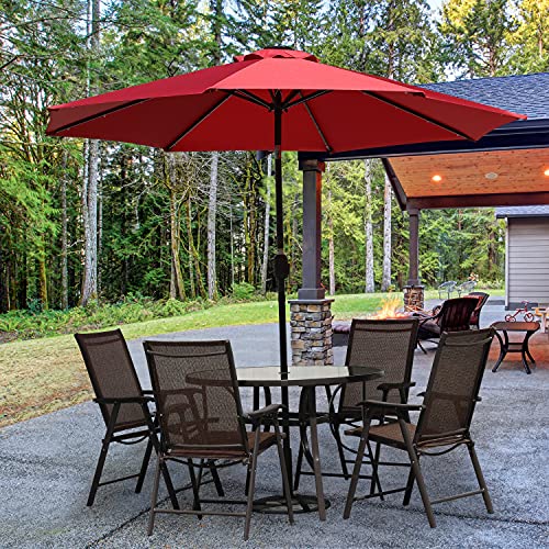 Aoodor 4 Sets Folding Patio Chairs for Indoor&Outdoor - Brown