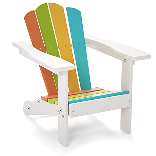 TORVA Kids’ Adirondack Chairs All-Weather Resistant, Outdoor Indoor Furniture Patio Lawn Small Lounge Chairs for Garden, Porch, Deck, Backyard, Fire Pit, Pool,Beach