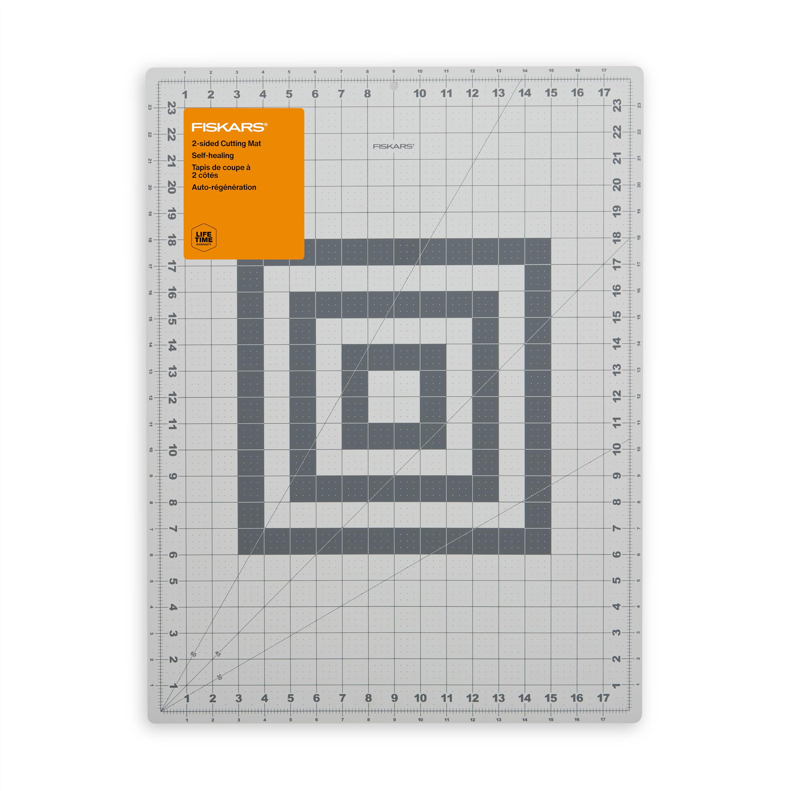 Fiskars 12-83717097J Self Healing Rotary Cutting Mat, 18x24, Gray