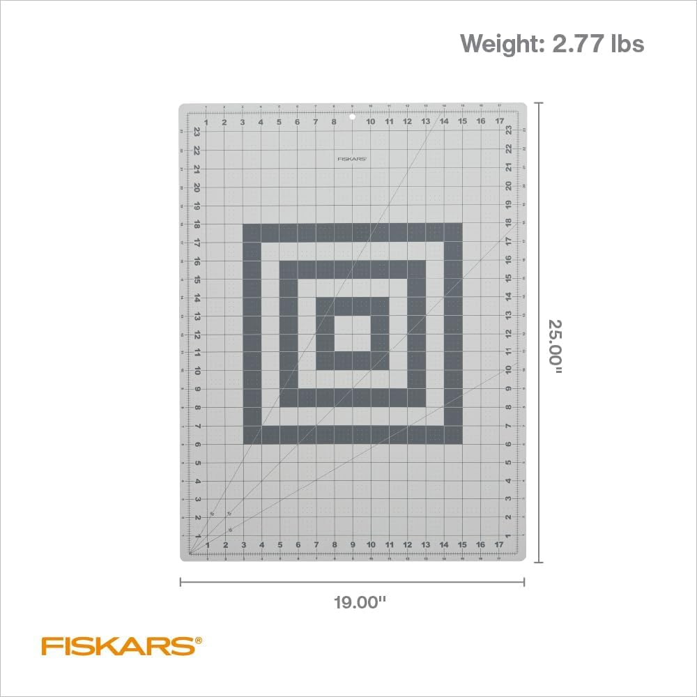 Fiskars 12-83717097J Self Healing Rotary Cutting Mat, 18x24, Gray