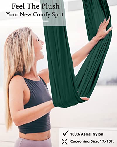Orbsoul Deluxe Yoga Hammock (Grand Size 5.5 Yards) Includes Premium Aerial Nylon Silks, Certified Rigging Hardware & Easy Set-Up Guide