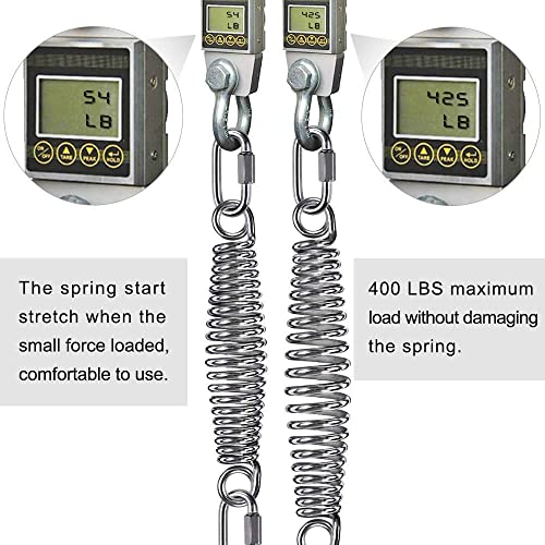 Heavy Duty Swing Spring for Hammock Chair, Porch Swing, Hammock Stands, Heavy Bag Mount, Innovative Conical Shape & Double Closed Ring Design Up to 400lbs, w/Locking Carabiners SELEWARE