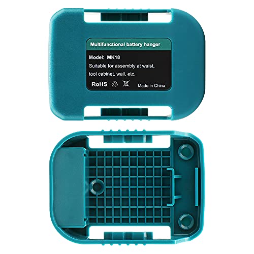ZLWAWAOL 8 Pack Battery Holder Wall Mount Battery Storage Rack Compatible with Makita/Bosch 18V Lithium Ion Tool Battery BL1860 BL1850 BAT609,(8-Pack Case Blue)