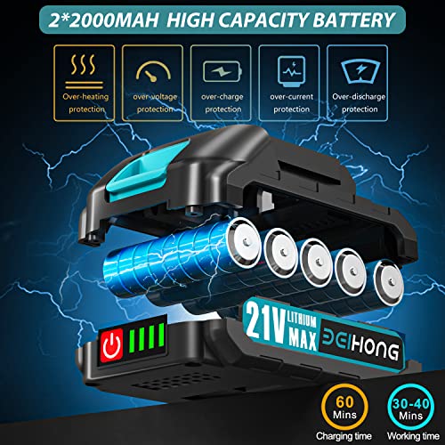 BEI & HONG Mini Chainsaw 6-Inch with 2 Batteries, Cordless Power Chain Saws with Security Lock, Handheld Small Chainsaw for Wood Cutting Tree Trimming (2023 upgrade)