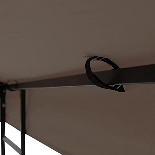Instahibit 2 Tier 8' x 8' Replacement Gazebo Canopy Top UV30+ 200g/sqm Outdoor Patio Garden Cafe Pavilion Cover Brown