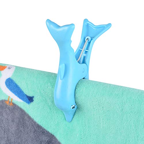 2Pcs Lovely Dolphin Beach Towel Clips for Beach Chairs Home Lounge Chair Towel Over Sized Patio Holiday, Pool Accessories for Chairs Household Bocaclip Baby Stroller