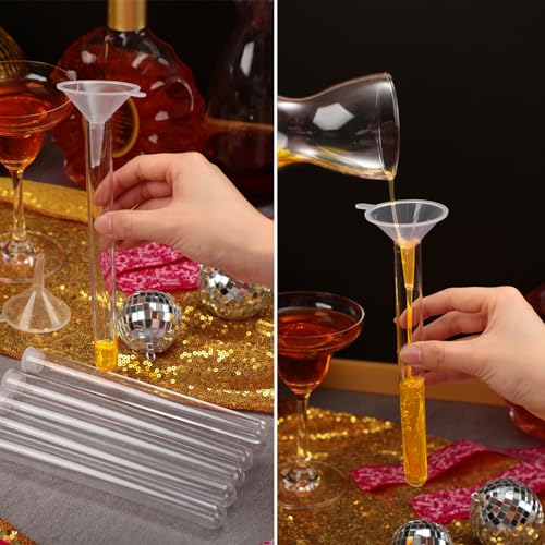 Sliner 62 Pcs Secret Tampon Flask Set Includes 1 oz Tube Flasks Reusable Self Adhering Wrappers Funnels with Handles for Women Girls (Classic Style)