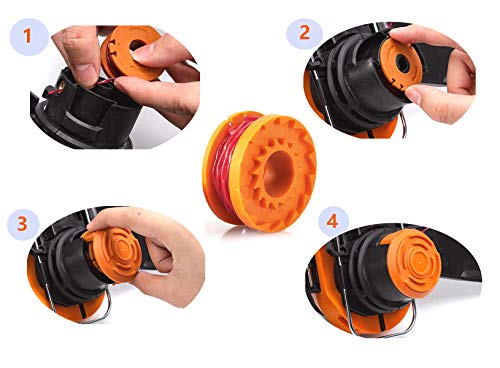 Trimmer Spool Line for Worx,Edger Spool Compatible with Worx trimmer spools Weed Eater String,Trimmer Line Refills 0.065 inch for Electric String Trimmers,Weed Wacker Spool Replacement Parts