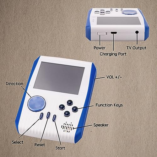 Retro Game Console Handheld, Mini Handheld Game Console for Kids with 666 Classic Retro Games, 1020mAh Rechargeable Battery, 3 Inch Screen Gameboy, Birthday Game Toy for Boy Girl (White)