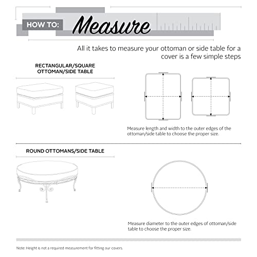 Classic Accessories Veranda Water-Resistant 31 Inch Square Patio Ottoman/Side Table Cover, Outdoor Ottoman Cover