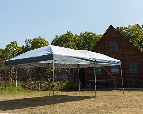 PORTAL 10x20 Canopy Replacement Cover, Pop Up Canopy Tent Top Cover Without Frame Legs Instant Patio Gazebo Pergola Sun Shade, White