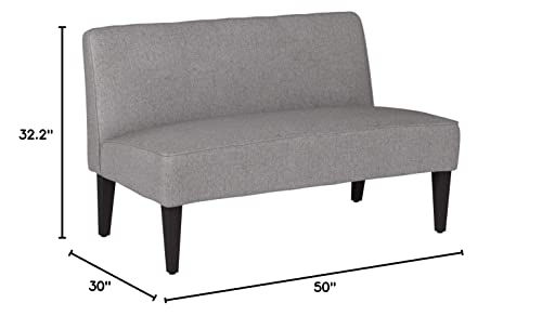 Christopher Knight Home Dejon Modern Fabric Loveseat, Gray / Matte Black Dimensions: 30.00”D x 50.00”W x 32.20”H