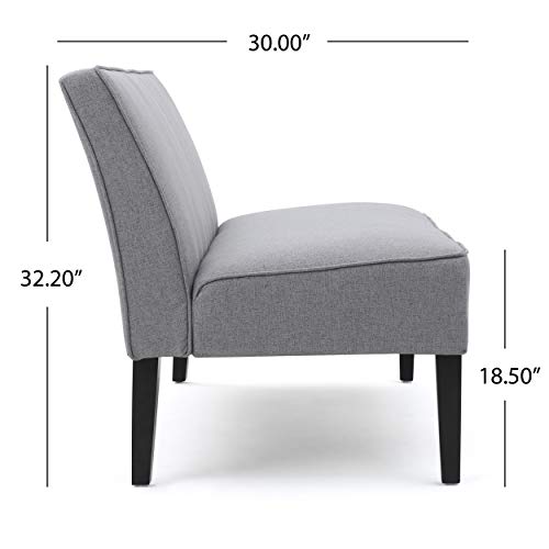 Christopher Knight Home Dejon Modern Fabric Loveseat, Gray / Matte Black Dimensions: 30.00”D x 50.00”W x 32.20”H