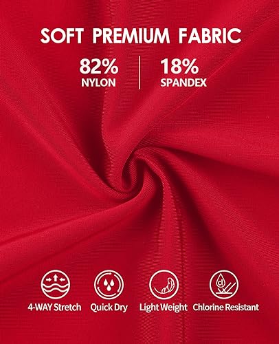 beautyin Zipper Athletic Bathing Suit for Women Racerback Lap Swimsuit Sporty Swimwear Red