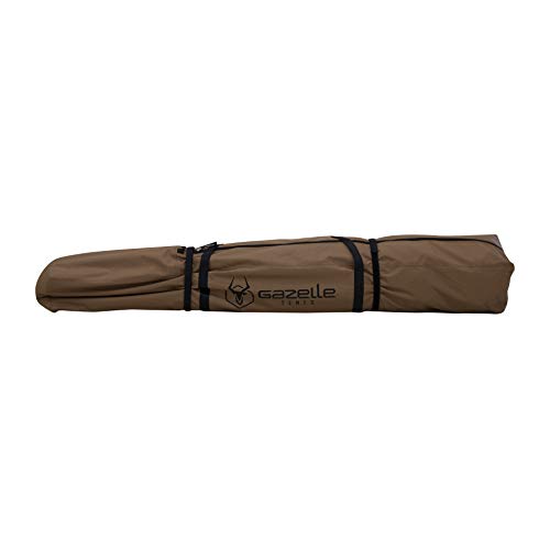 Gazelle Tentsā¢, G6 Deluxe 6-Sided Portable Gazebo, Easy Pop-Up Hub Screen Tent, Waterproof, UV Resistant, Attached Wind Panels, 8-Person & Table, Badlands Brown, 86" x 124" x 124", GG610BR
