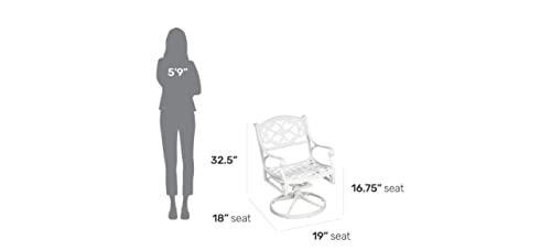 homestyles 6652-53 Outdoor Swivel Rocking Chair, White