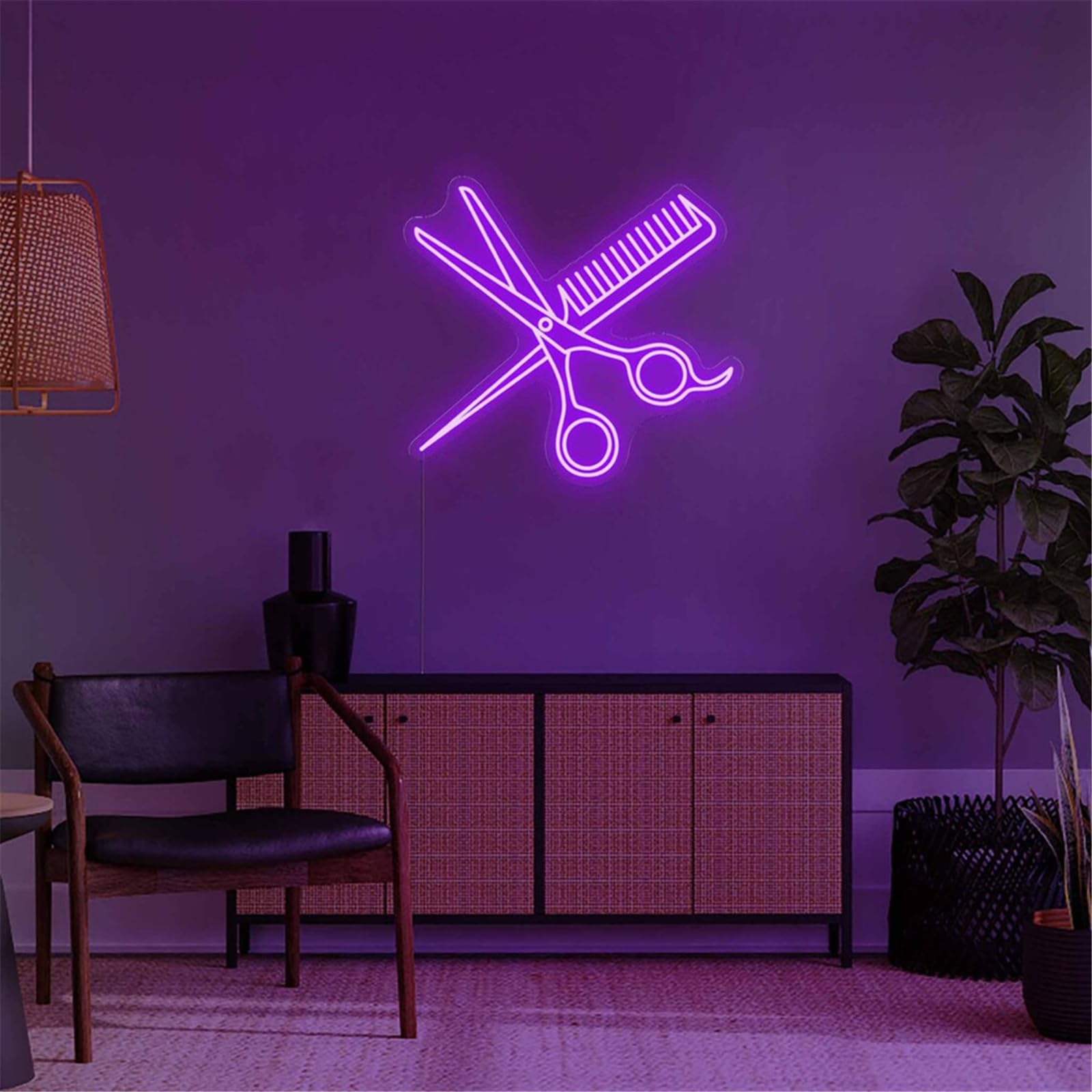 MEOMO Beauty Salon Neon Sign Hair Salon Neon Sign Wanxing Hair Salo Led Neon Light Nail Salon Open Sign Beauty Room Custom Barber Shop Neon Sign Welcome Sign With Dimmable Switch,D,35X40CM