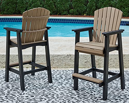 Signature Design by Ashley Fairen Trail 30" Outdoor Barstool, 2 Count, Black & Brown