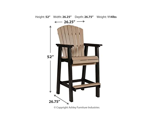 Signature Design by Ashley Fairen Trail 30" Outdoor Barstool, 2 Count, Black & Brown