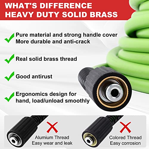 Pressure Washer Hose 100FT 1/4โ, 4000 PSI Kink Resistant High Pressure Hose M22 14mm Thread, Flexible Extension Replacement Hose with 3/8 Quick Connect Adapters for Power Washing