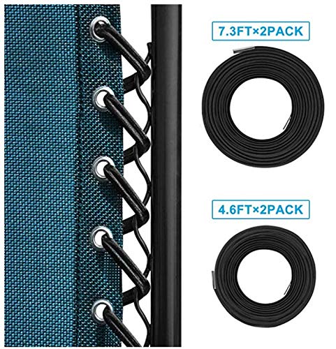 Four Seasons BeiJiaEr Zero Gravity Chair Heavy Duty Universal Replacement Cords (4.5 mm) Laces Bungee Elastic Patio Recliner Lounge Chair Repair Stretch Cords (4 Cords) (Black)