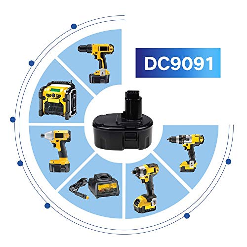 [Upgraded to 3600mAh] Ni-Mh Replacement Battery Compatible with Dewalt 14.4V Battery DC9091 DW9094 DC9091 DW9091 DW935 DE9038 DE9091 DE9092 Cordless Power Tools 1 Pack
