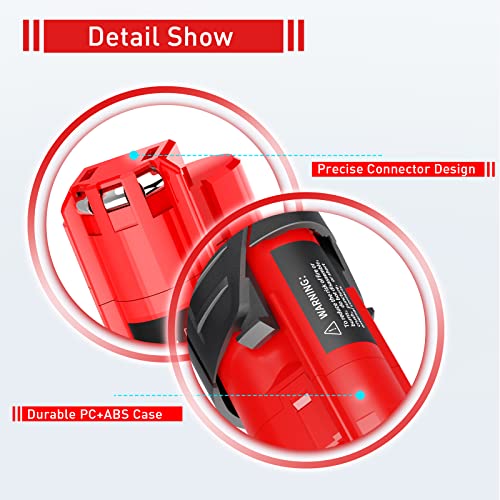 Bonacell 2 Pack Replacement for Milwaukee 12V Battery 3.0Ah and 7.0Ah Lithium Battery Packs Compatible with Milwaukee M12 Battery and Charger Kit
