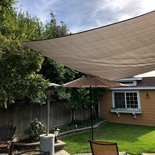 Abrotain Outdoor Shade Fabric Sun Shade Cloth 9'9"x9'9" Brown Privacy Screen Shade Sail Garden, Pergola, Deck, Canopy, Backyard Patio Sunshade