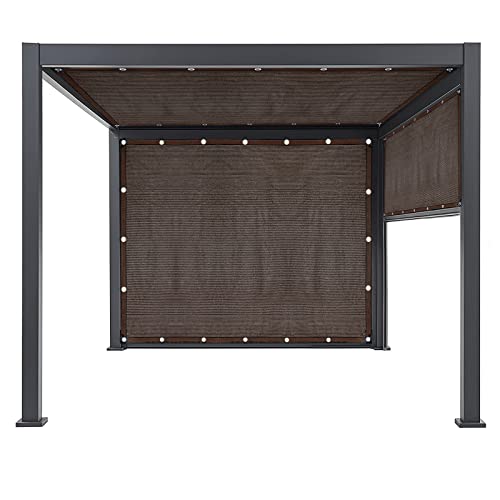Abrotain Outdoor Shade Fabric Sun Shade Cloth 9'9"x9'9" Brown Privacy Screen Shade Sail Garden, Pergola, Deck, Canopy, Backyard Patio Sunshade