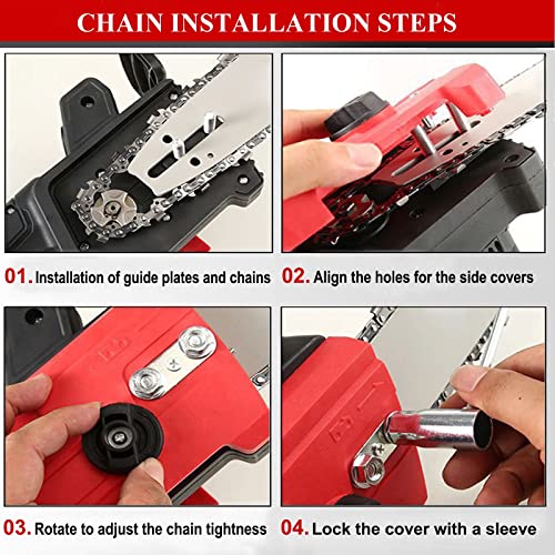 16-Inch Cordless Chainsaw, Electric Chainsaw with 3.0Ah X2 Batteries and 2 Fast Chargers, 24V Brushless Chain Saw with Tool Free Blade Tension System (with 4 Inch Mini Chainsaw)
