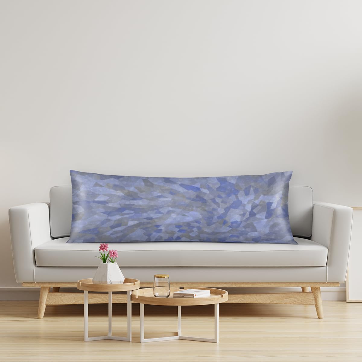 Swirl Camo Body Pillow Covers Decorative Soft Bedding Satin Pillowcase with Zipper Closure Cooling Breathable Long Pillow Case-21"x 54"