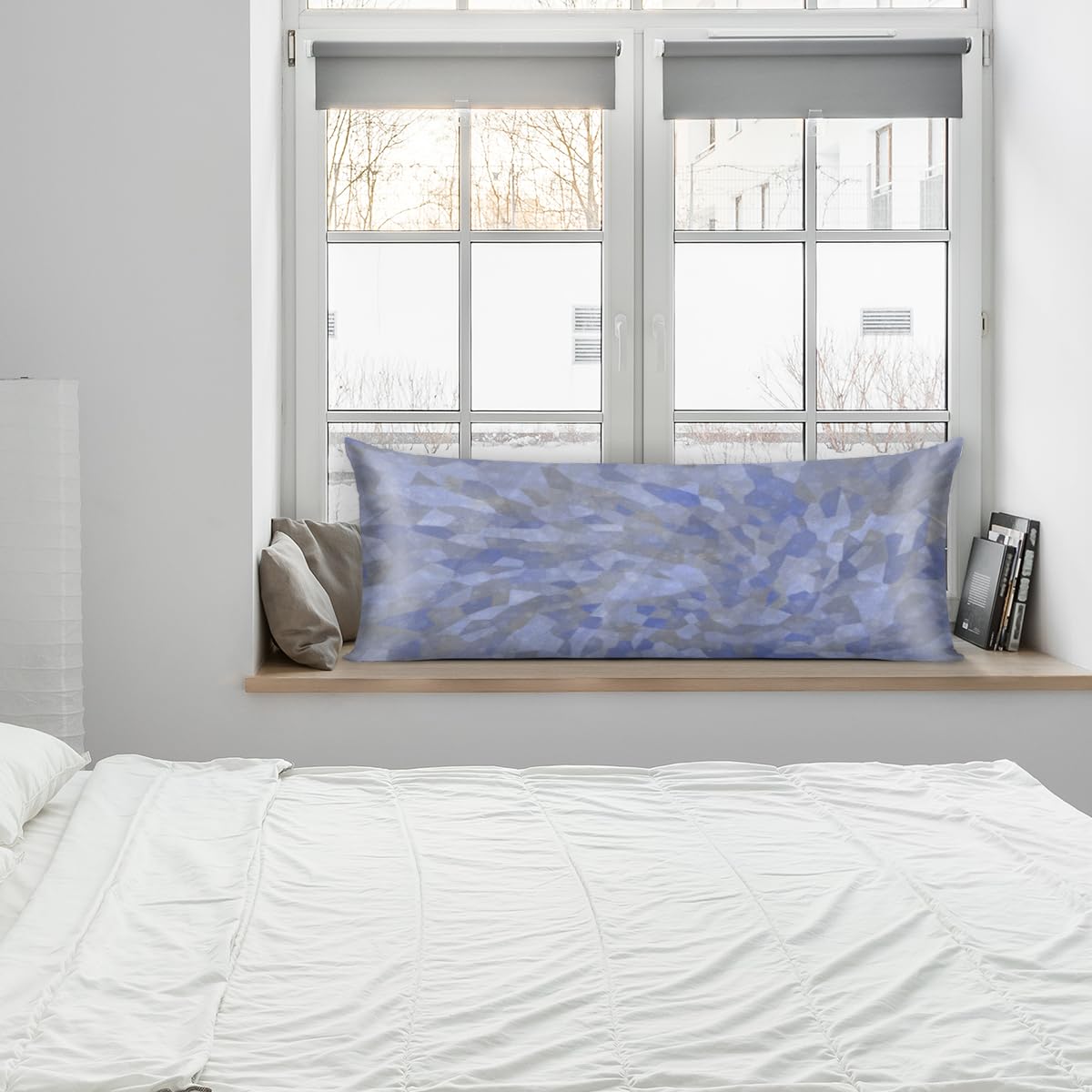 Swirl Camo Body Pillow Covers Decorative Soft Bedding Satin Pillowcase with Zipper Closure Cooling Breathable Long Pillow Case-21"x 54"