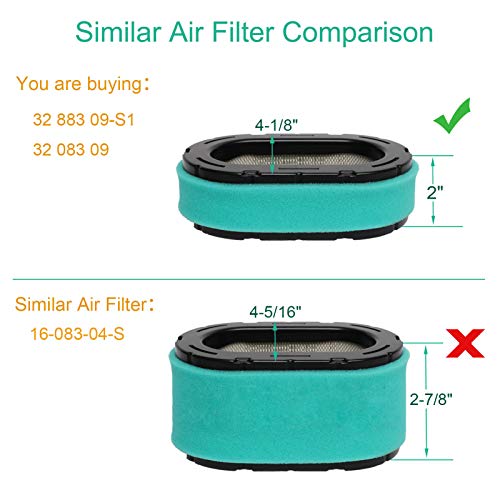 HEYZLASS 2 Pack 32 083 09-S Air Filter, Replace for Kohler KT715 KT725 KT730 KT735 KT740 KT745 Engine Cub Cadet Lawn Mower Air Filter, Premium 32 083 09 32 883 09-S1 Air Filter