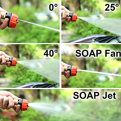 POHIR Adjustable Pressure Washer Nozzle Tip, 5 in 1 Quick Changeover Power Washing Nozzle with 1/4 Quick Connect, Pressure Washer Multi Nozzle Head 3600 PSI