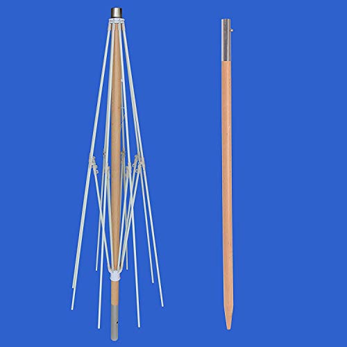 AMMSUN 7.5ft Heavy Duty Beach Umbrella with Fringe Tassel windproof UPF 50+ Blocks UV Commercial Grade White Boho Beach Umbrella with Air Vent Premium Wood Pole & Carry Bag
