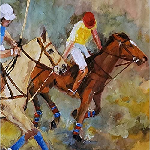 The Polo Players, Equestrian by Internationally Renowned Painter Yary Dluhos