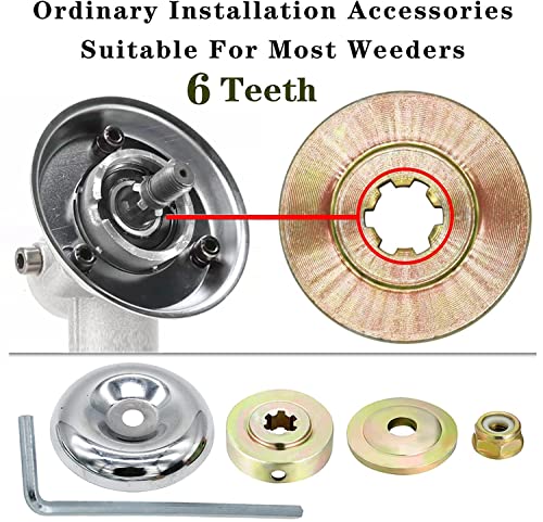 CZS 2 Kind of Lawnmower Blade Adapter Kit, Gardening Machine Brush Blade Adapter Attachment Maintenance Kit for String and Universal Trimmers Brush Cutter