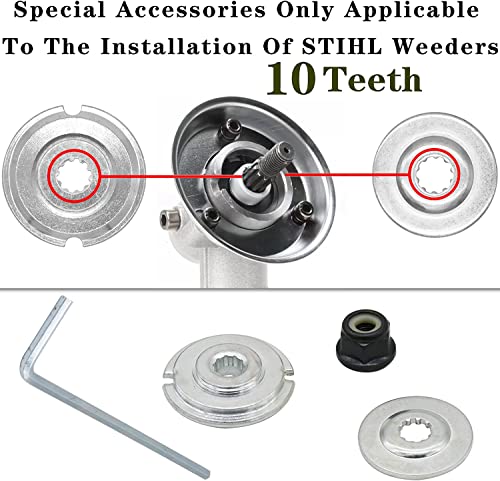 CZS 2 Kind of Lawnmower Blade Adapter Kit, Gardening Machine Brush Blade Adapter Attachment Maintenance Kit for String and Universal Trimmers Brush Cutter