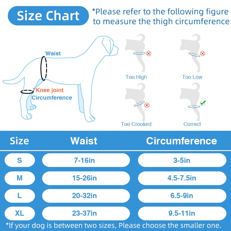 Adjustable Luxating Patella Brace for Dogs-Comfortable Knee Support for Joint Pain Relief,Suitable for Small,Medium,and Large Dogs(M)