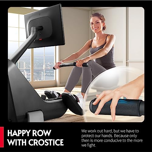 Handle Cover for Rowing Machine(NO Sliding), Compatible with Peloton Rower and Concept 2, Fits for Most Rowing Machine, Red Rowing Gloves Comfort, Rowing Grip, Row Without Pain, Strong Absorbent