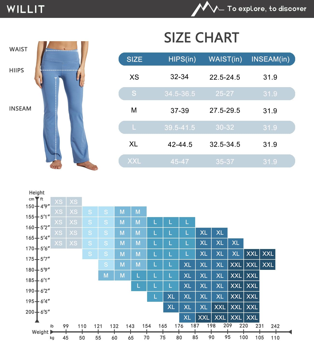 Willit Women's Fleece Lined Pants Yoga Bootcut Thermal Winter Pants High Waisted Flare Leggings Water Resistant Black M