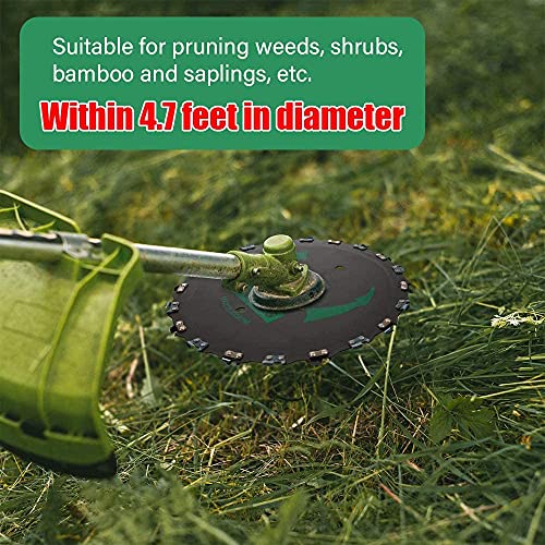 ACEBINTE 9" x 20T Chainsaw Tooth Brush Blades Kit, Cutter Trimmer Weed Eater Blade, Steel Grass Brush Cutter Blade, 2 Blades, with Adapter for Cutter, Trimmer, Weed Eater Chainsaw Tooth…
