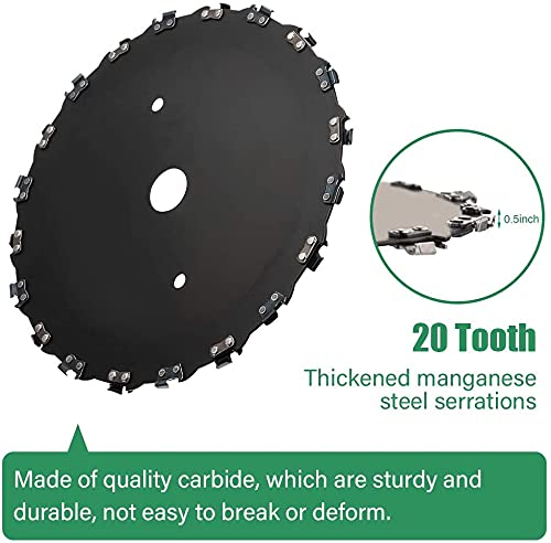 ACEBINTE 9" x 20T Chainsaw Tooth Brush Blades Kit, Cutter Trimmer Weed Eater Blade, Steel Grass Brush Cutter Blade, 2 Blades, with Adapter for Cutter, Trimmer, Weed Eater Chainsaw Tooth…