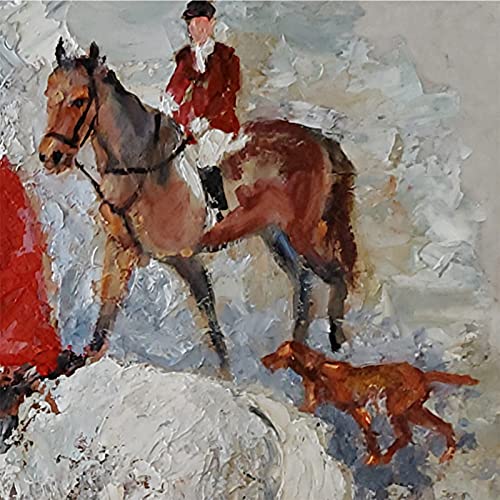 Scarlets, English Hunt by Internationally Renowned Painter Yary Dluhos