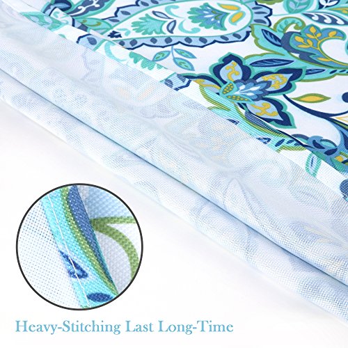 Lahome Paisley Flower Outdoor Tablecloth with Umbrella Hole - Water Resistant Spillproof Table Cover for Patio Table (Paisley, Zippered - 60" x 60" Square)