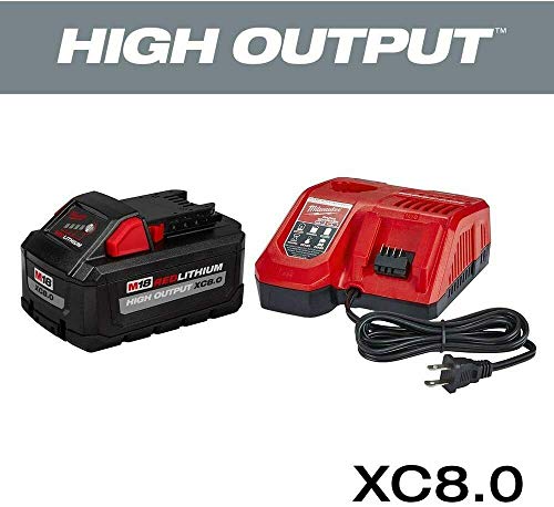 Milwaukee 48-59-1880 M18 REDLITHIUM HIGH OUTPUT XC 8 Ah Lithium-Ion Battery and M18 /M12 Charger Kit