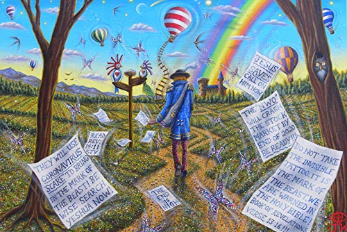 Joseph KALIHER (Texas 1970) PARABLE OF THE SOWER OF MEMES OIL on CANVAS cm 40x60