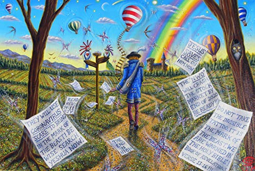 Joseph KALIHER (Texas 1970) PARABLE OF THE SOWER OF MEMES OIL on CANVAS cm 40x60