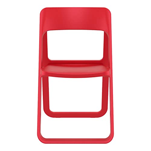 Compamia Dream Commercial Grade Folding Resin Outdoor Chair Red