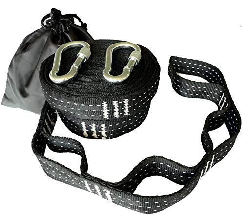 cutequeen 34 Loops 19.6Ft Long Hammock Tree Straps 3000+ LBS Versatile Heavy Duty & 100% Includes Steel carabiners